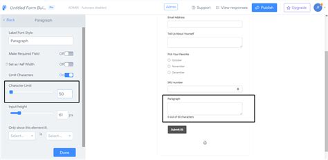 Will I Be Able To Limit Form Fields To 50 Characters Powr