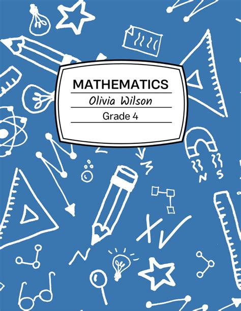 Free Printable Custom Math Notebook Cover Templates Canva