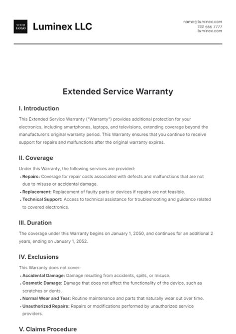 Free Warranty Templates To Edit Online Print