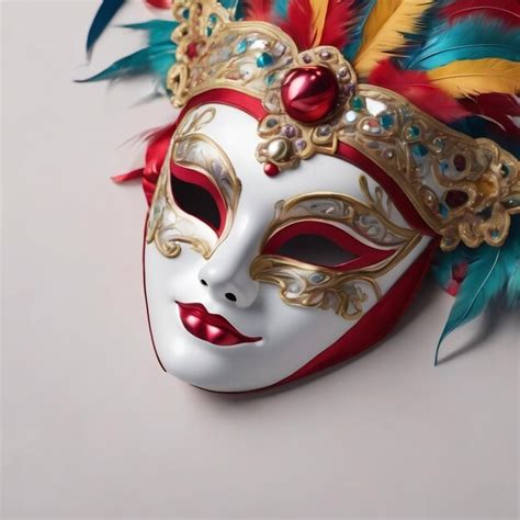 Premium Photo Carnival Cute Mask Top View Copy Space