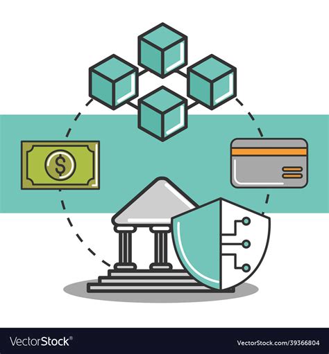 Fintech Bank Blockchain Royalty Free Vector Image