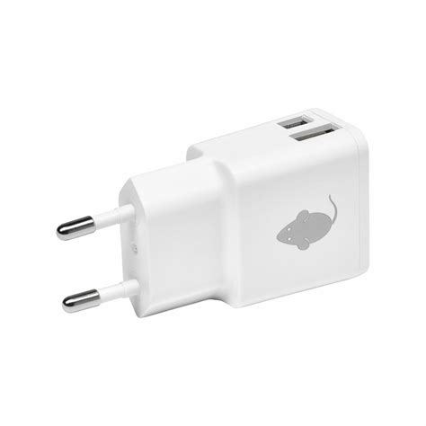 Wall Adapter Dual USB USB C Οικιακός φορτιστής A GreenMouse σε λευκό χρώμα Geekers