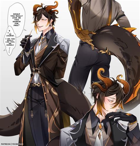 Zhongli Genshin Impact Drawn By Yeobosan Danbooru