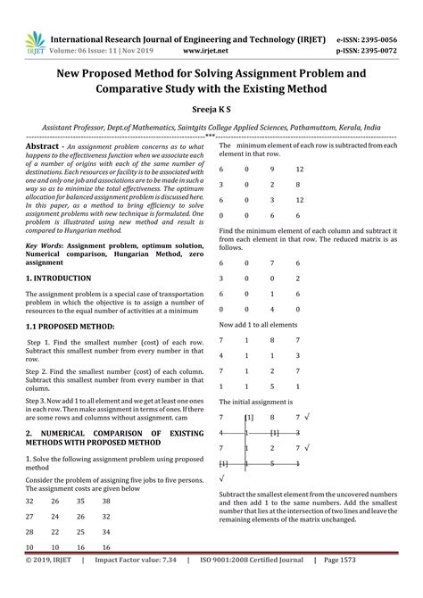 Irjet New Proposed Method For Solving Assignment Problem And