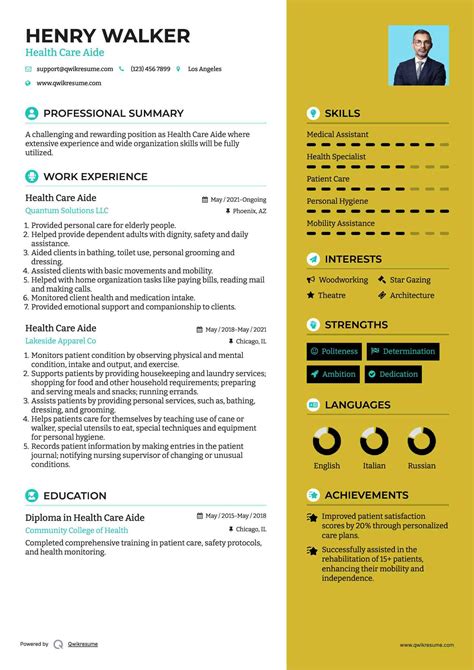 10 Health Care Aide Resume Samples And Templates For 2025