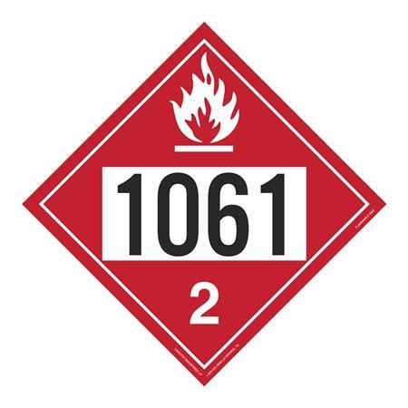 UN 1061 Flammable Gas Stock Numbered Placard Carlton Industries