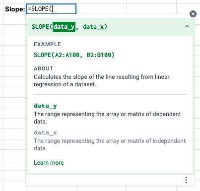 How To Use SLOPE Function In Google Sheets Sheetaki