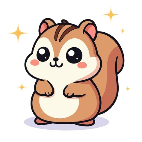 Ilustración Vectorial De Dibujos Animados De Ardilla Kawaii En Estilo