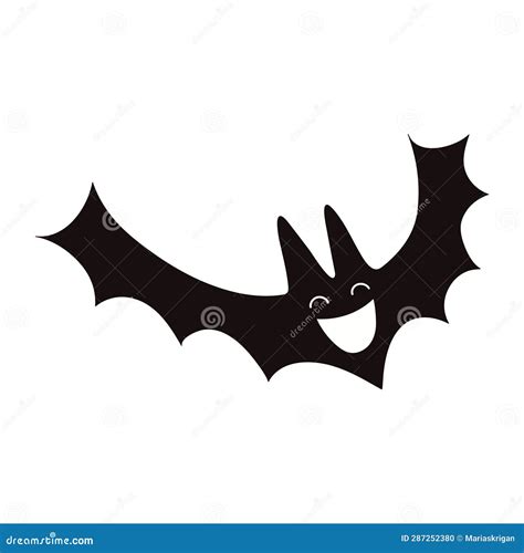 Cute Funny Flying Bat Halloween Cartoon Character Illustration Stock