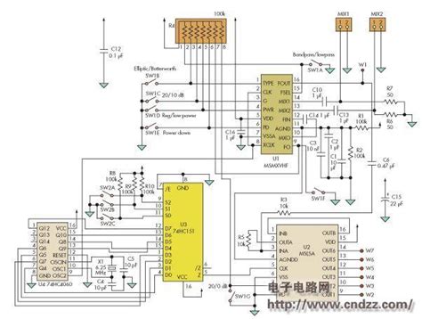 音乐频谱制作电路图 音乐频灯电路图 音乐闪灯制作电路图 大山谷图库