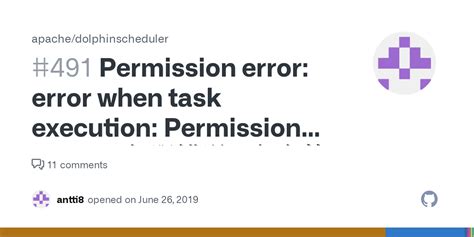 Permission Error Error When Task Execution Permission Denied权限错误：任务执行时报错：permission Denied
