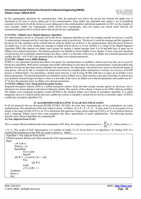 Survey Elliptic Curve Cryptography Using Scalar Multiplication Algorithms Pdf