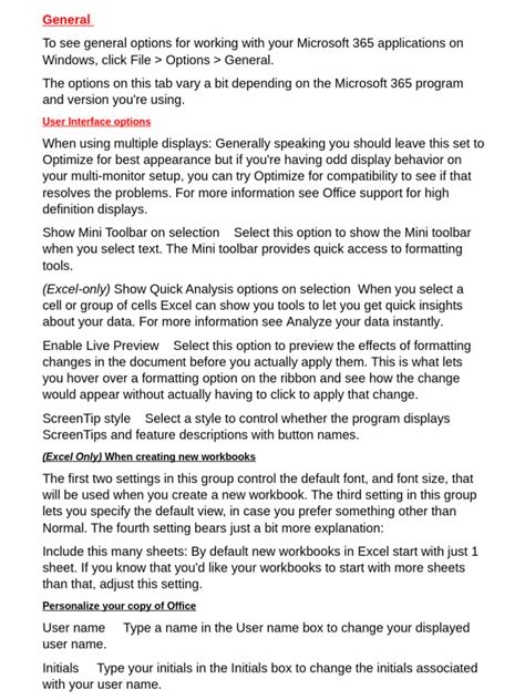 Excel Option Pdf Microsoft Excel Microsoft Word