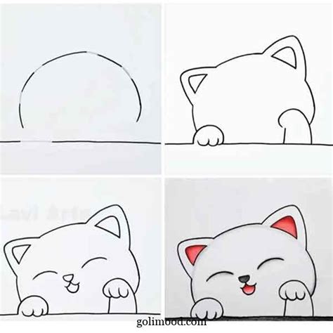 نقاشی کودکانه گربه 2025؛ گلچین بهترین طرح های فانتزی بانمک کیوت با مداد