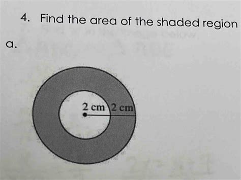 solved 4 find the area of the shaded region in each figure below a