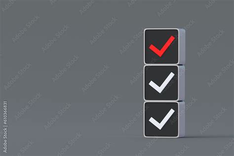 Complete Failure Red Check Mark On Button Incorrect Choice Concept Wrong Decision Negative