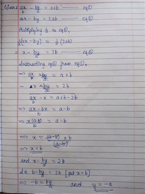Solve Axb Byaab Ax By2ab Edurev Class 10 Question