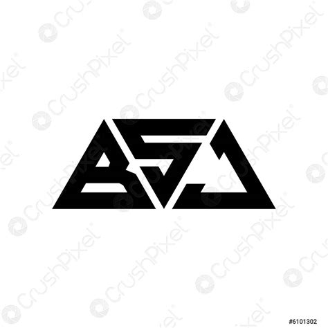Bsj Triangle Letter Logo Design With Triangle Shape Bsj Triangle