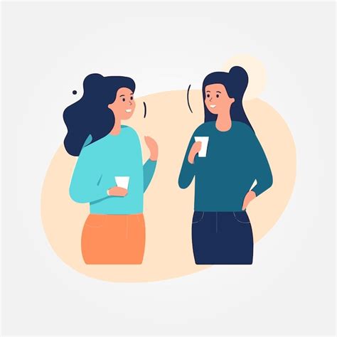 Vector Illustration Two Women Talking Premium Ai Generated Vector