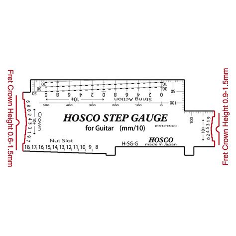 Hosco Step Gauge Guitar String Action And Set Up Measurement Gauge Glued To Music
