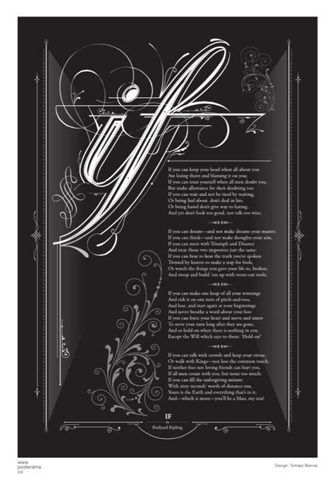 If Rudyard Kipling Lettering Poster Black