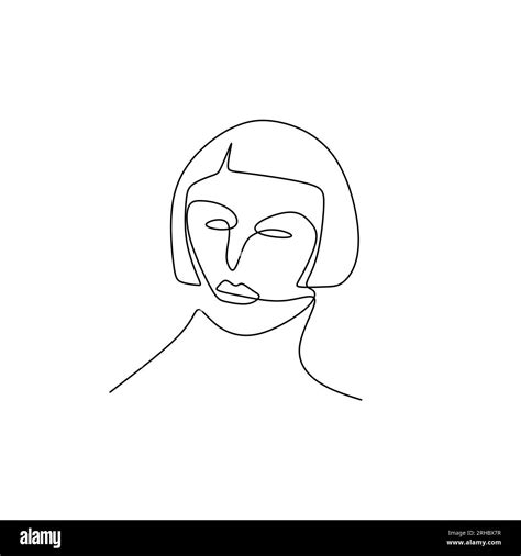 one line image continues to model minimalist face stock vector image and art alamy