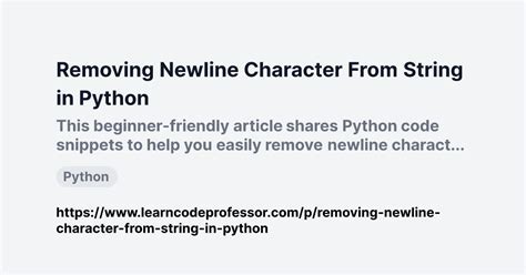 Python Remove Newline In String Data Science Workbench