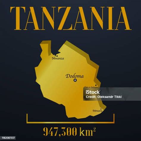 탄자니아 황금 단단한 국가 윤곽 선 실루엣 세계지도 템플릿의 현실적인 조각 인포 그래픽 벡터 일러스트 레이션 고립 된 개체 배경 모든 국가에서 설정 가정 생활에 대한 스톡