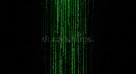 Falling Green Digital Code Stream On Black Background Stock Illustration Illustration Of Code