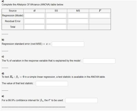 Solved A Simple Linear Regression Linear Regression With Chegg Com