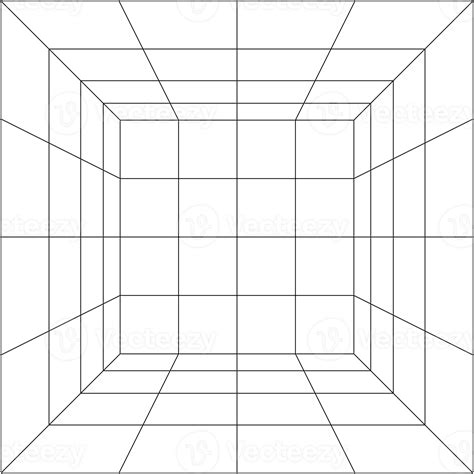 Space With Perspective Grid Line 3d Rendering 25162981 Png