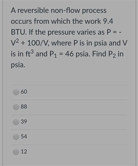 Solved A Reversible Non Flow Process Occurs From Which The Solved A Reversible Non Flow Process Occurs From Which The