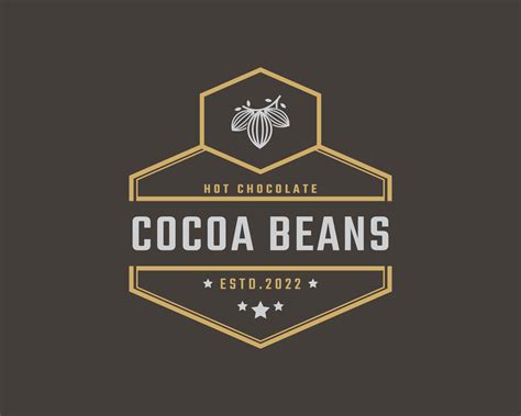 Vintage Retro Badge Emblem Chocolate With Cocoa Bean Logo Design Linear Style 14395561 Vector
