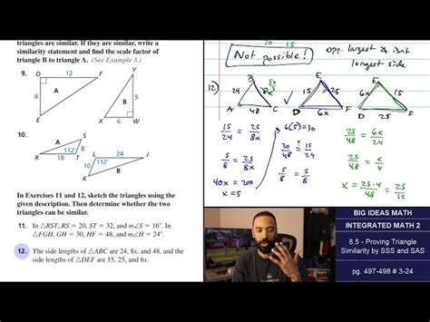 Free Video Proving Triangle Similarity By Sss And Sas Section 85 From Mr Robinsons Virtual