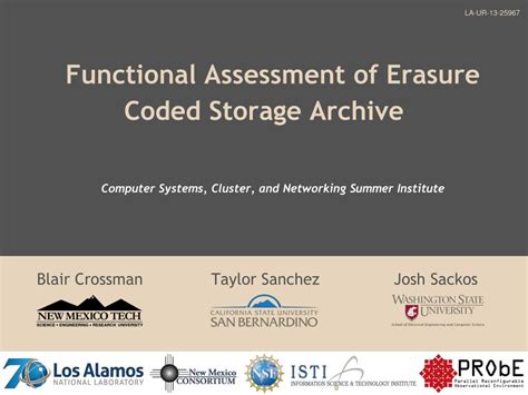 Ppt Functional Assessment Of Erasure Coded Storage Archive Powerpoint