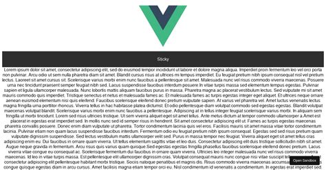 Vue Sticky Directive — Sample Forked Codesandbox