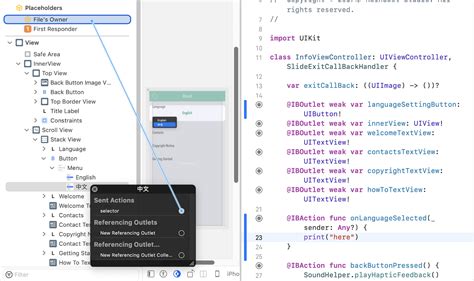 Ios How To Hook Up Pop Up Button Event Handler On Selection Update Stack Overflow