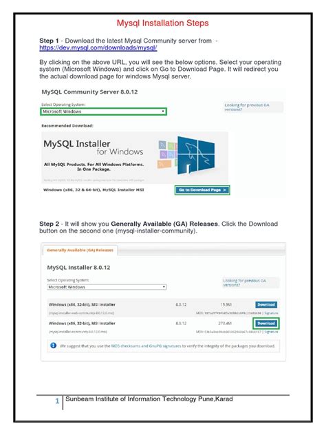 Mysql Installation Steps Step 1 Download The Latest Mysql Community