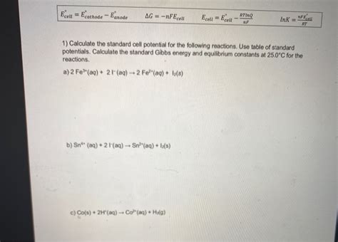 Solved Ecent Ecathode Eanode AG FEcel Ecell Eceu Chegg Com