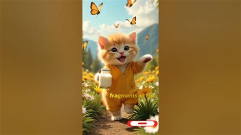 Cat Running Chasing Batterflay Carrying Milk Shorts Cute Funnyvideos