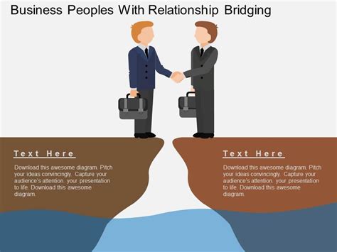 Jg Business Peoples With Relationship Bridging Flat Powerpoint Design PowerPoint Slide Clipart