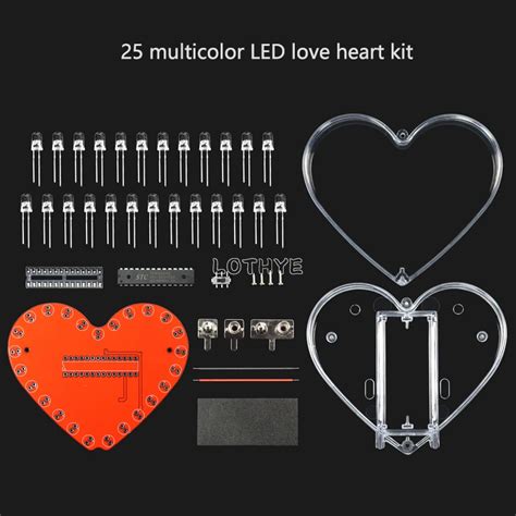 Diy Led Heart Light Multicolor Led Heart Flow Light Diy Kit Rgb Water