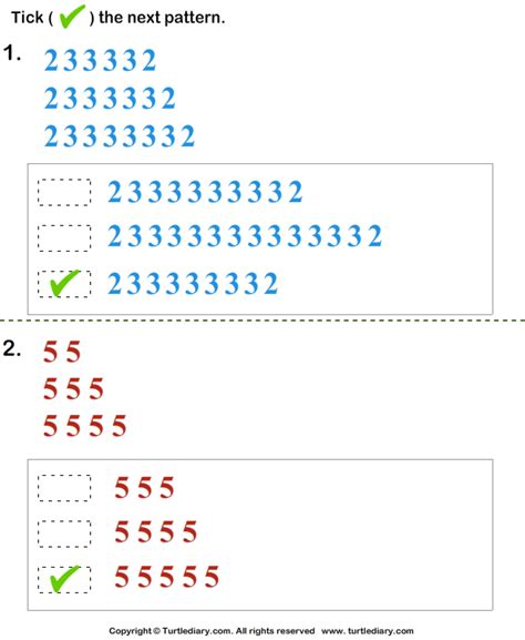 Growing Pattern With Numbers Worksheet Turtle Diary
