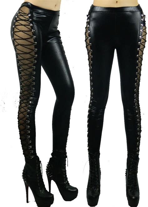 2021 New Arrival Stylish Womens Sexy Punk Rock Gothic Leggings Side