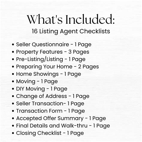 real estate listing agent checklist template bundle checklists for