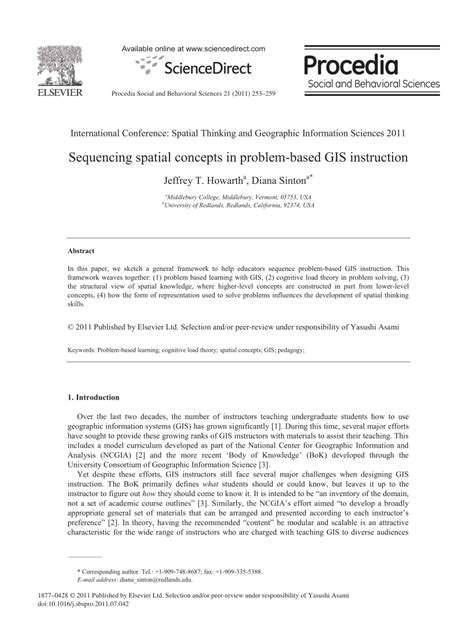 Pdf Sequencing Spatial Concepts In Problem Based Gis Instruction