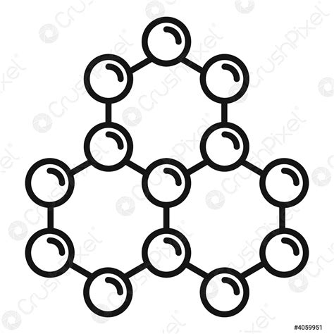 Nanotechnology Molecule Structure Icon Outline Style Stock Vector