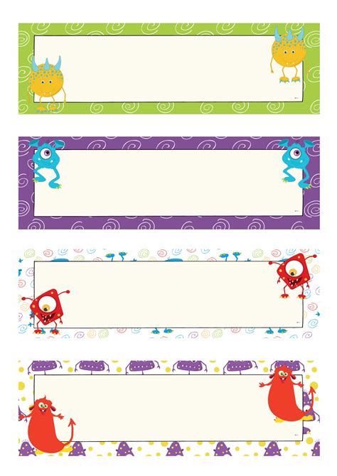 Monster Theme Tote Tray Labels Editable Made By Teachers