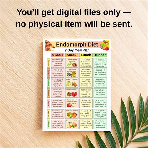 Endomorph 7 Day Meal Plan Printable 7 Day Endomorph Meal Ideas