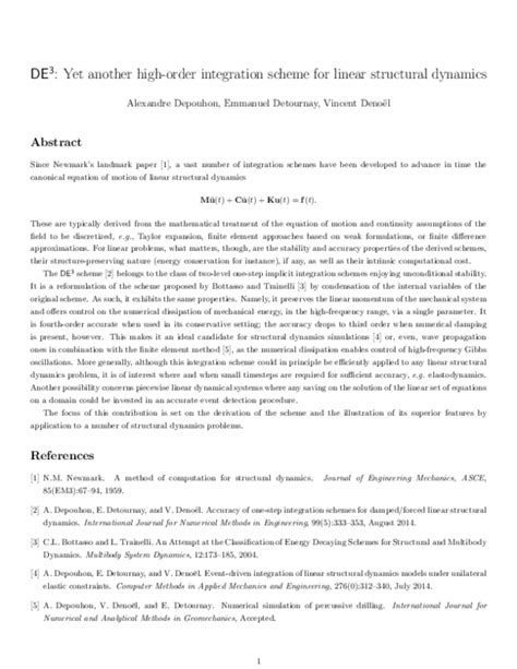 Pdf De3 Yet Another High Order Integration Scheme For Linear